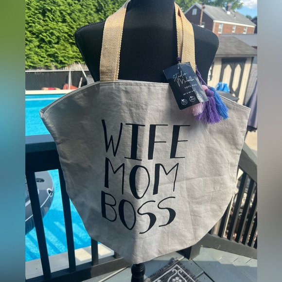 Bags | Nwtcanvas Tote Bag Wife Mom Boss | Poshmark